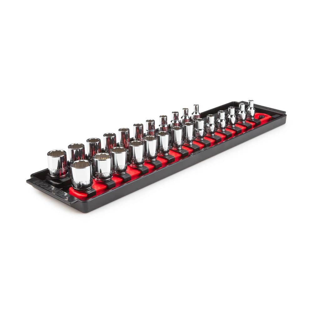 TEKTON 1/4 in. Drive 12-Point Socket Set, (25-Piece) (5/32-9/16 in., 4 ...