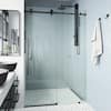 VIGO Elan E-Class 48 to 52 in. W x 76 in. H Sliding Frameless Shower Door in Matte Black with 3/ ...
