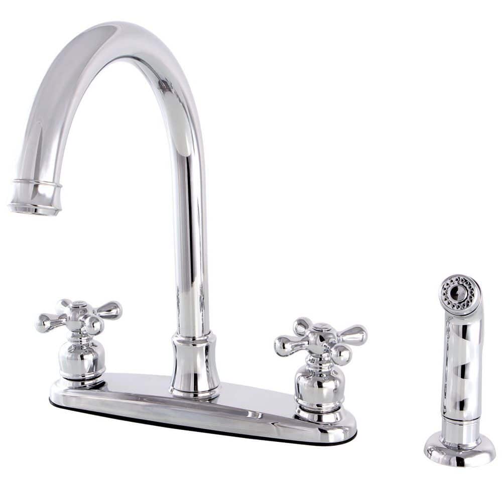 Kingston Brass Victorian 2-Handle Deck Mount Centerset Kitchen Faucets ...