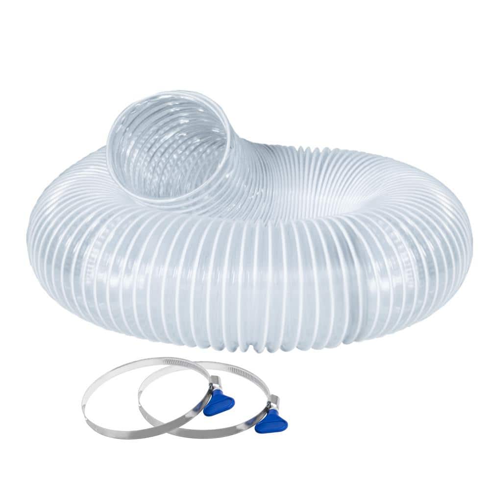 ‎POWERTEC 4 in. x 5 ft. Dust Collection Hose with 2 Key Hose Clamps for ...