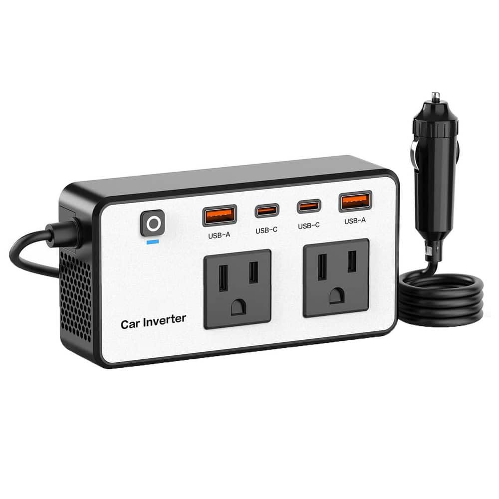 Lukyamzn PiSFAU Series 300W Continuous Power Inverter with 2 USB-C & 2 ...