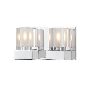 pasentel 15 in. Chrome Modern Integrated LED Bathroom Vanity Light ...