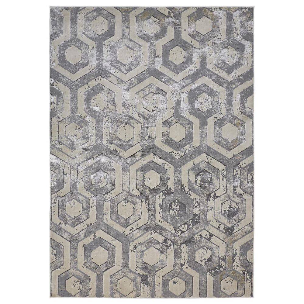 HomeRoots 8 ft. X 11 ft. Gray Abstract Area Rug 2000511487 - The Home Depot