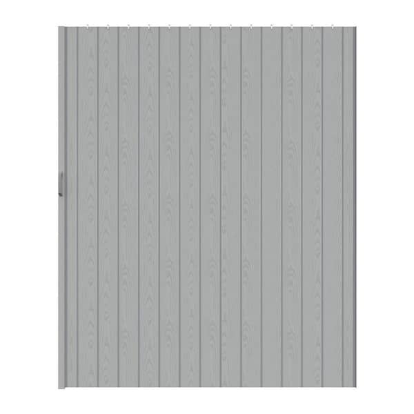 ARK DESIGN 48 in. x 80 in. Black Woodgrain Vinyl PVC Accordion Door ...
