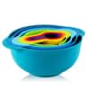 MegaChef 8-Piece Plastic Assorted Colors Mixing Bowl Set with Measuring ...
