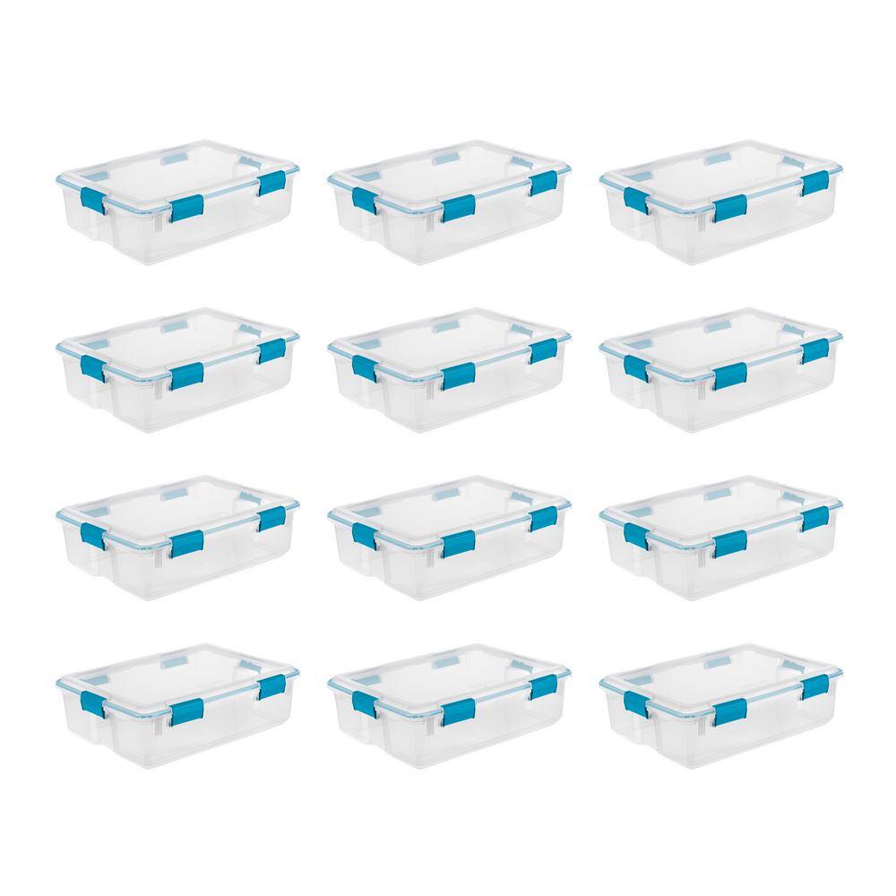 Sterilite 37 Qt. Thin Gasket Box Clear Storage Bin Containers (12-Pack ...