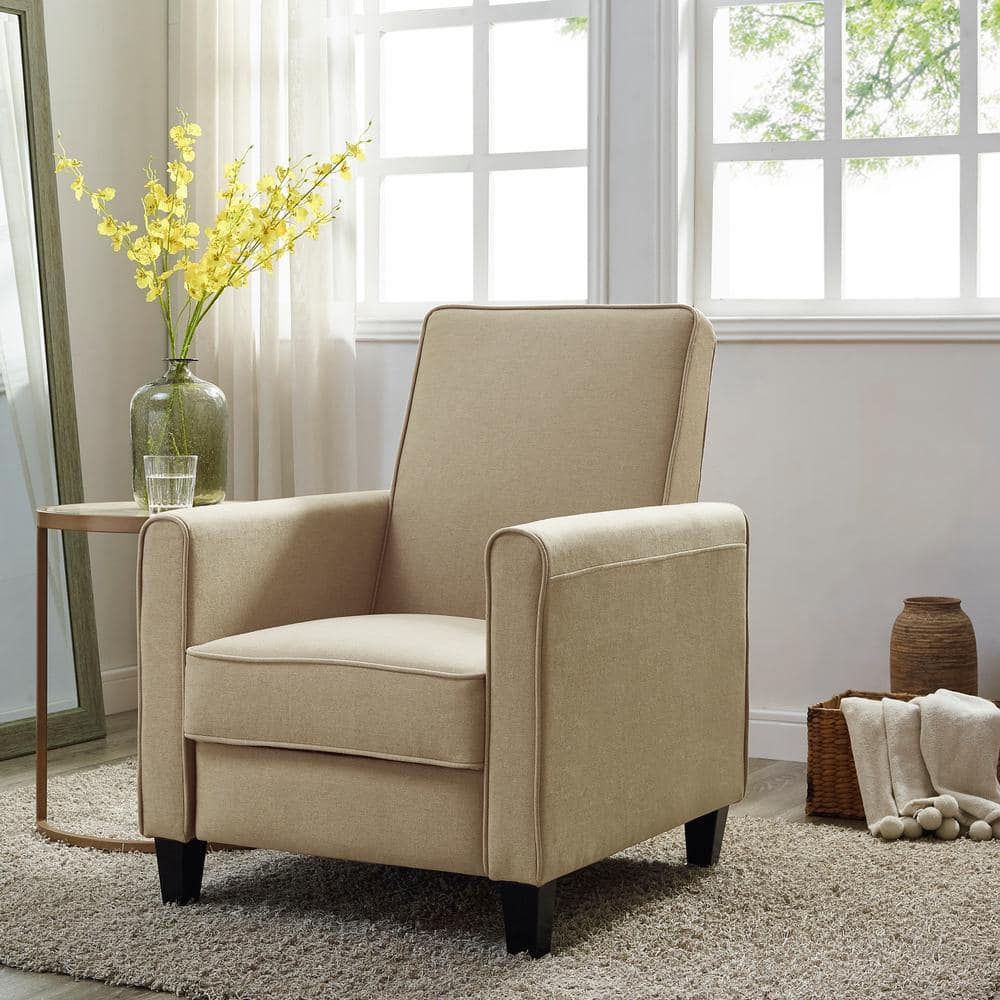 Reviews for HOMESTOCK Mocha Push Back Recliner Chair: Breathable Linen ...