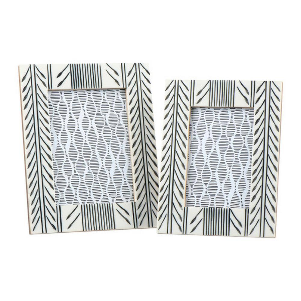 Storied Home Black design on Cream Picture Frame (Set of 2) EC0442 ...