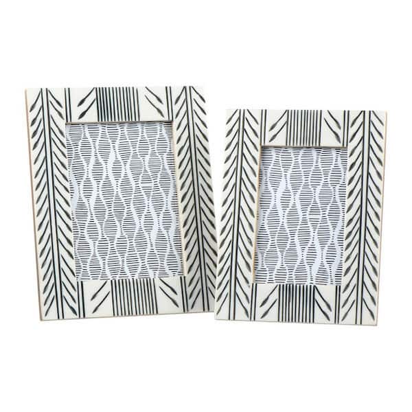 Storied Home Black design on Cream Picture Frame (Set of 2) EC0442 ...