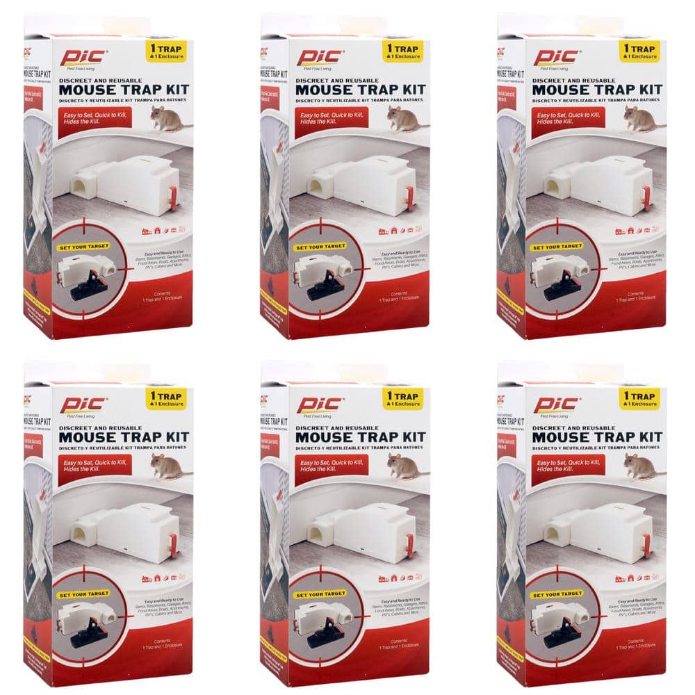 PIC Mouse Housing Trap Kit (Comes with 6 Plastic Reusable Simple Set ...