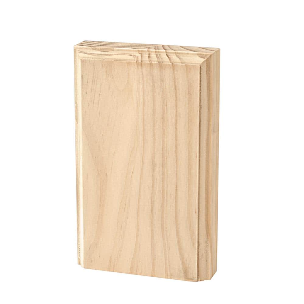 Waddell Base Trim Block - 6 in. x 3.75 in. x 1 in. - Sanded Unfinished ...