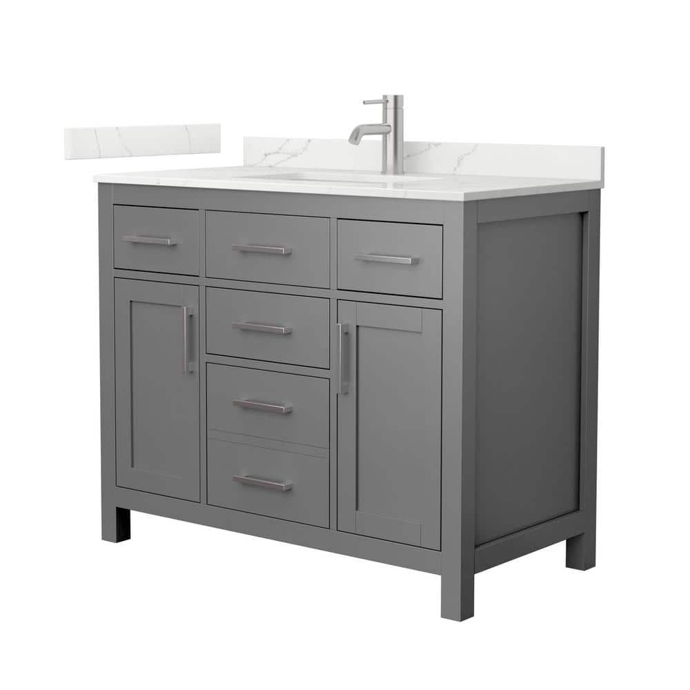 Reviews for Wyndham Collection Beckett 42 in. Single Freestanding Dark ...