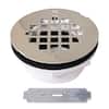 Westbrass 2 in. No-Caulk PVC Compression Shower Drain with 4-1/4 in ...