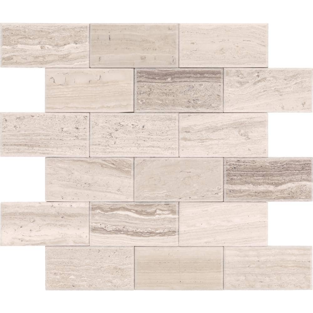 Daltile Xpress Mosaix Peel 'N Stick Chenille White Beveled 14 in. x 12 ...