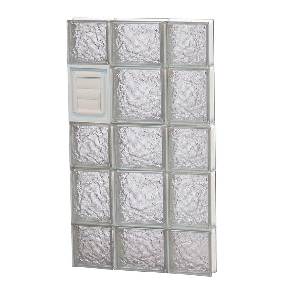Clearly Secure 19.25 in. x 32.75 in. x 3.125 in. Frameless Ice Pattern ...