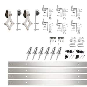 HOMACER 14 ft./168 in. Brushed Nickel Double Track Bypass Z-Shape ...