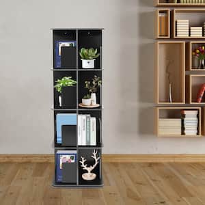 YIYIBYUS 38 in. Tall White PVC Plastic 3-Shelf 360° Rotating Small ...