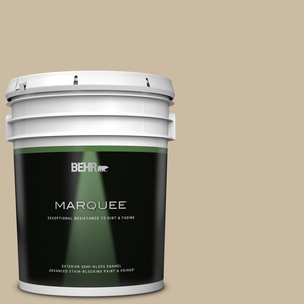 BEHR MARQUEE 5 gal. #MQ2-26 Windsor Tan Semi-Gloss Enamel Exterior ...