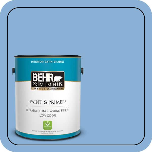 BEHR PREMIUM PLUS 1 gal. #PPU15-12 Bluebird Satin Enamel Low Odor ...