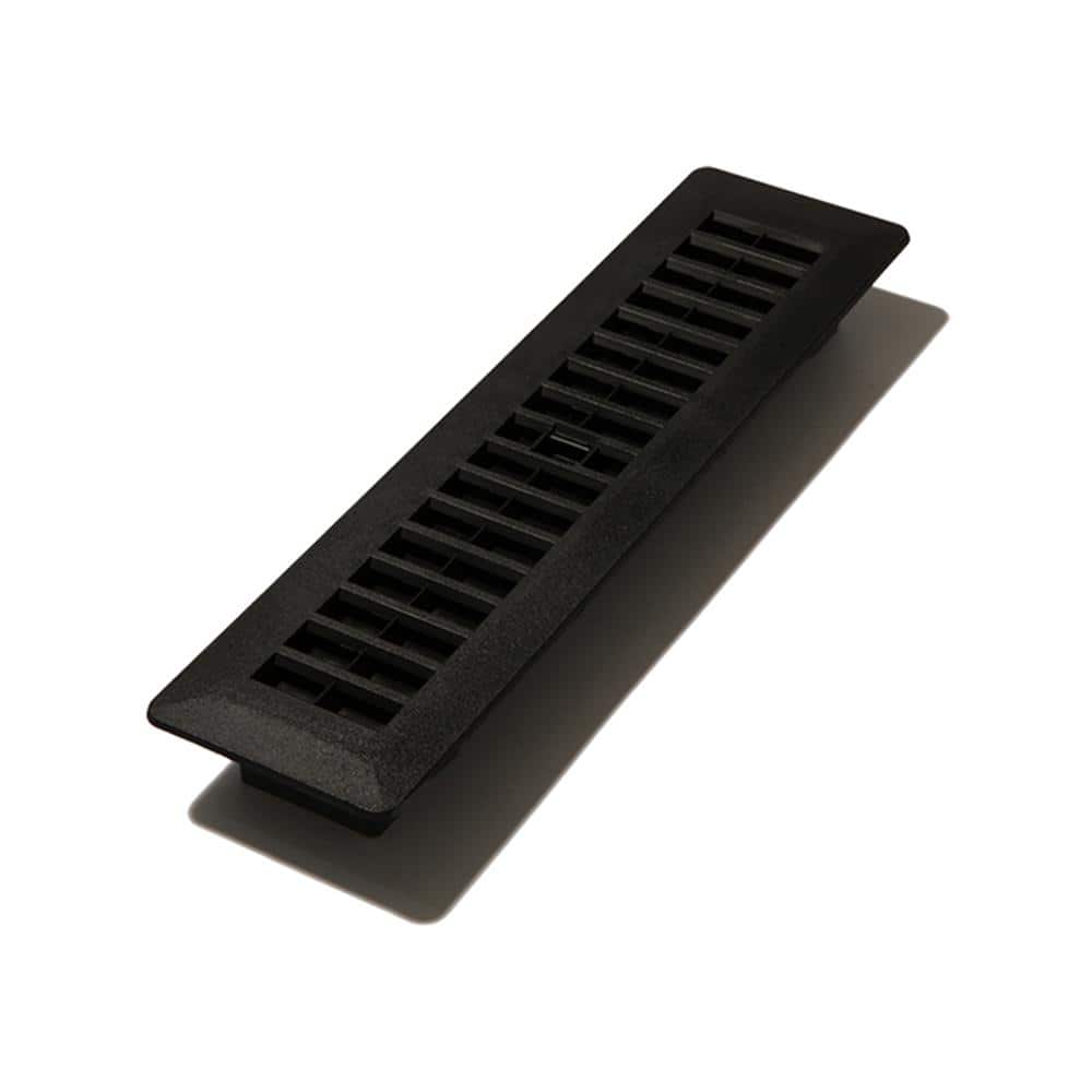 Decor Grates 2 in. x 12 in. Plastic Floor Register, Black PL212-BLK ...