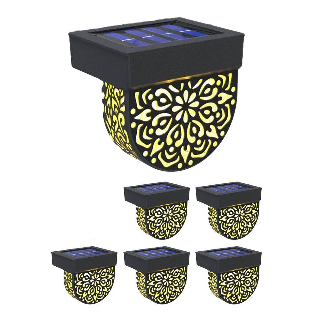 phyfalip 6-Pack Solar Fence Wall Lights Outdoor Decorations Solar Step ...