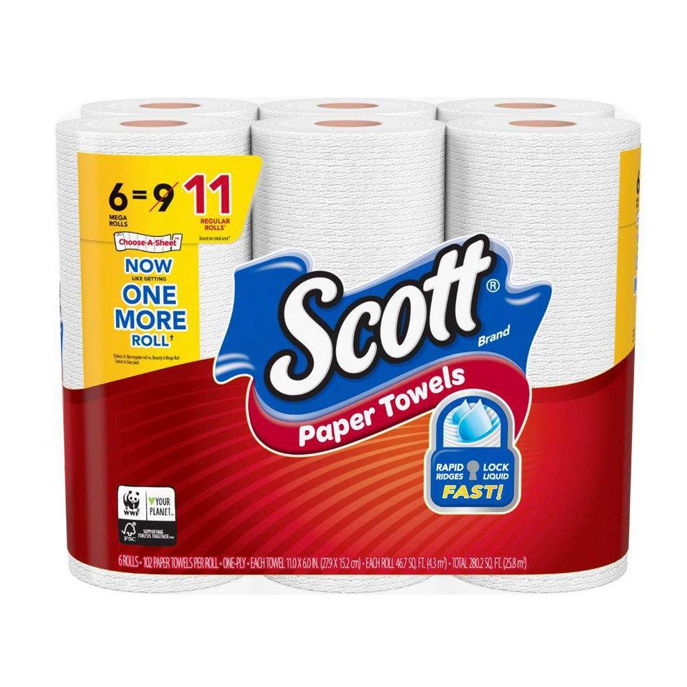 Scott White Choose-A-Sheet 1-Ply Paper Towel Roll (102-Sheets per Roll ...