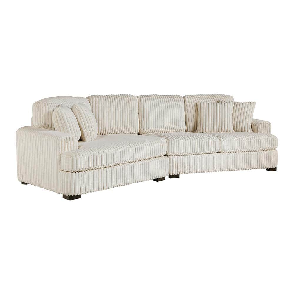Lazzara Lyndon 116.5 in. Straight Arm 2-Piece Corduroy Sectional Sofa ...