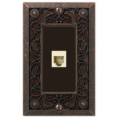 AMERELLE Filigree 1 Gang Toggle Metal Wall Plate - Aged Bronze 65TDB