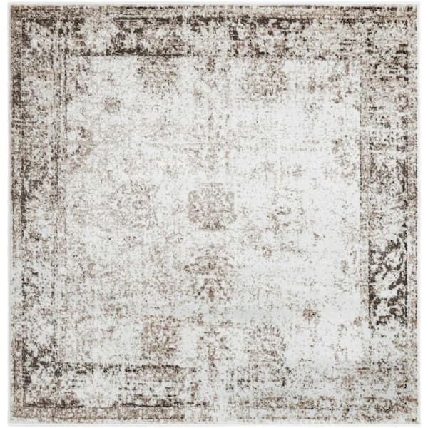 Unique Loom Sofia Casino Beige 5 ft. 3 in. x 5 ft. 3 in. Area Rug ...