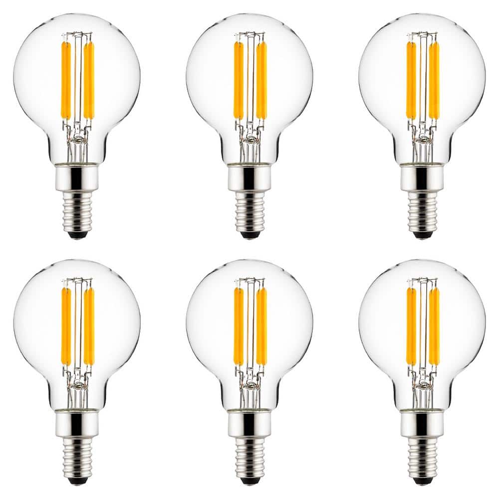 Sunlite 60-Watt Equivalent G16.5 Dimmable and UL Listed LED Light Bulb ...