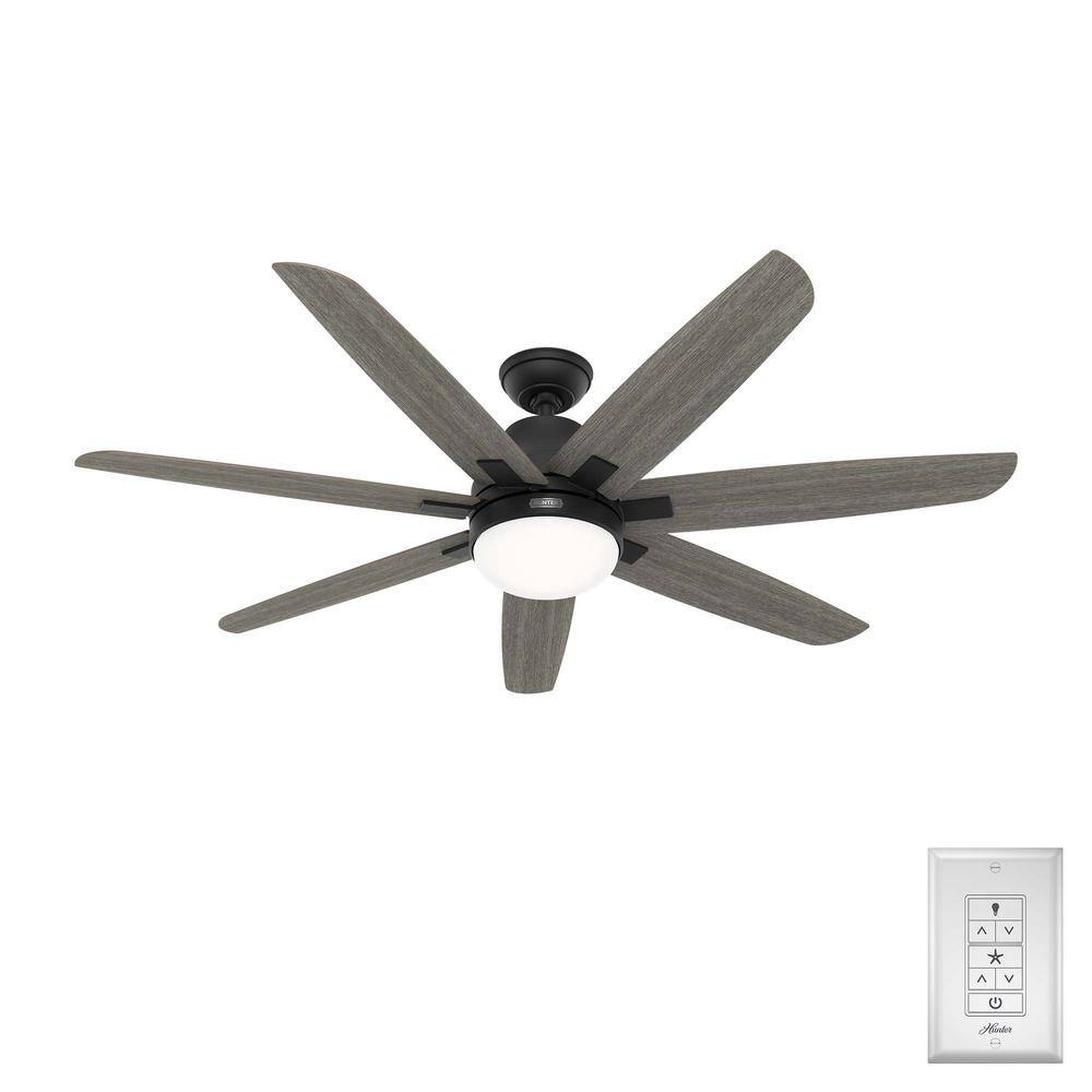 Hunter Wilder 60 in. Indoor Matte Black Ceiling Fan with Remote Control ...