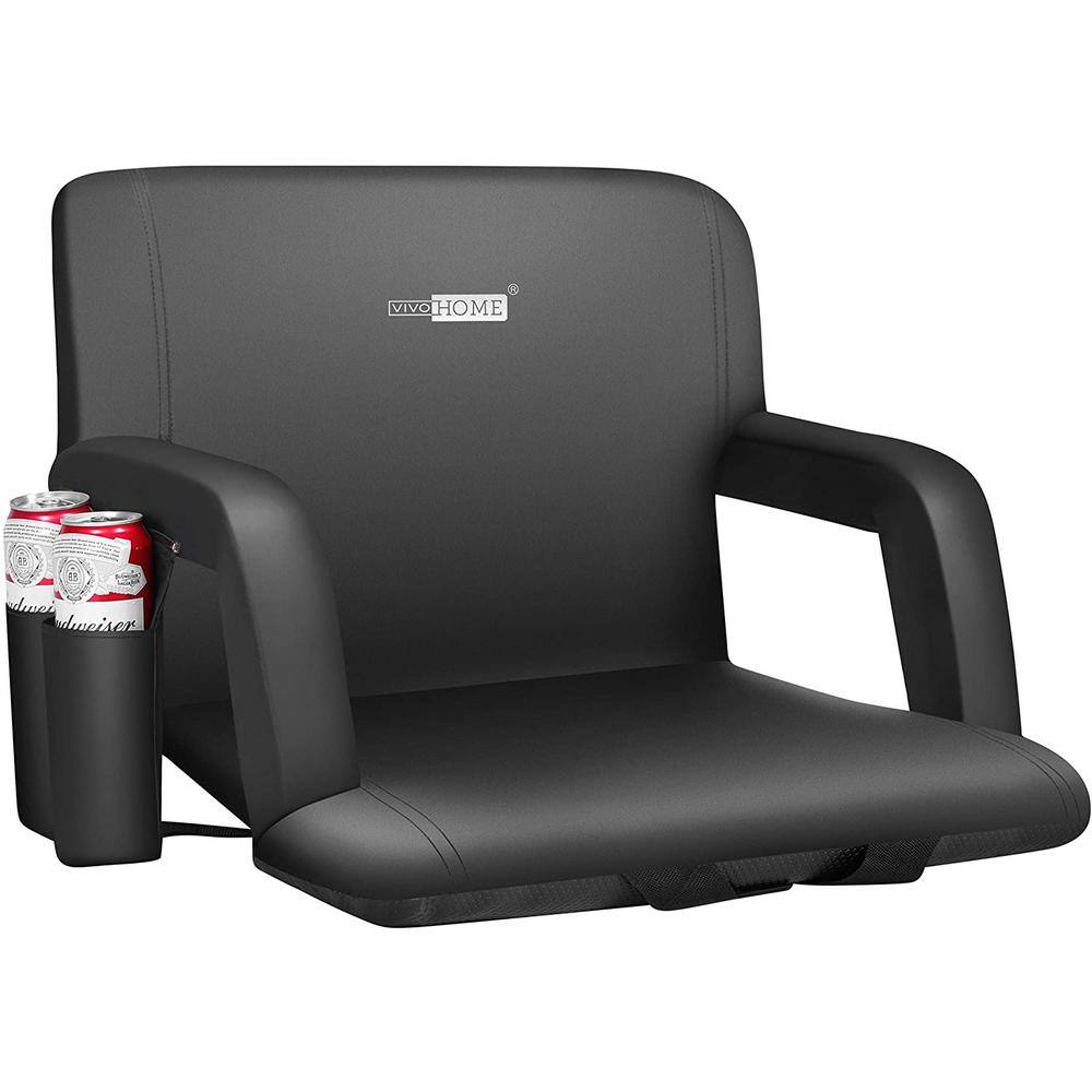 VIVOHOME Portable Reclining Stadium Chair with Padded Backrest and ...
