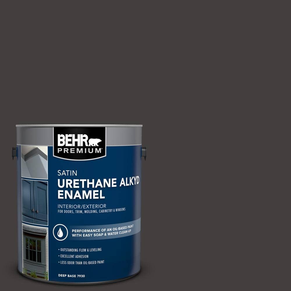 BEHR PREMIUM 1 gal. #MQ1-35 Off Broadway Urethane Alkyd Satin Enamel ...