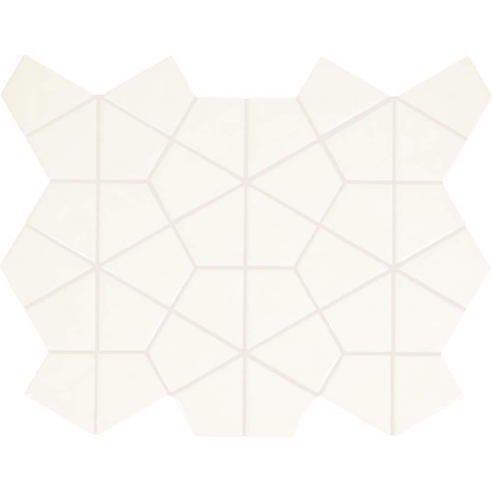 Daltile Revalia Remix White 12 in. x 15 in. Glossy Ceramic Kaleidoscope ...