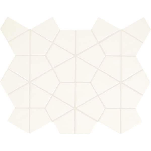 Daltile Revalia Remix White 12 in. x 15 in. Glossy Ceramic Kaleidoscope ...