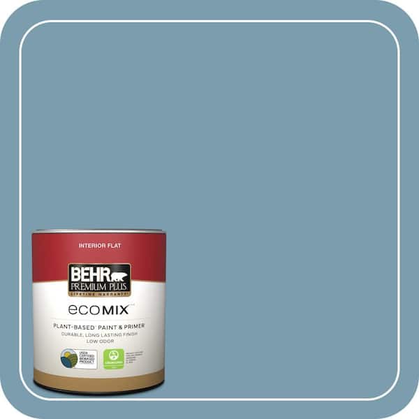 BEHR PREMIUM PLUS 1 qt. #550F-4 Cool Dusk Flat EcoMix Plant-Based ...
