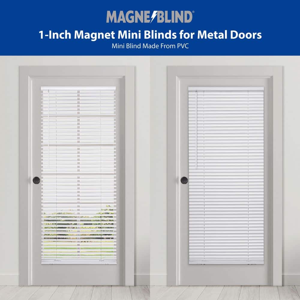 Magne Blind White Cordless Room Darkening Magnetic Mini Blinds with 1 ...