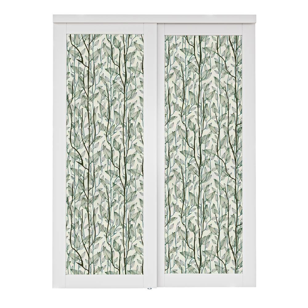 ARK DESIGN 60 in. x 80 in. 1-Lite Tempered Frosted Glass White Finished ...