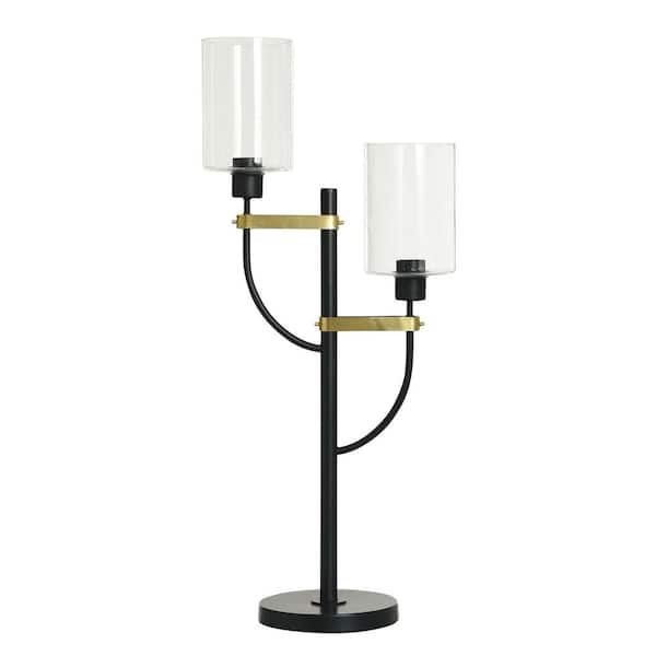 StyleCraft Firelite 32 in. Black Table Lamp with Clear Glass Shade ...
