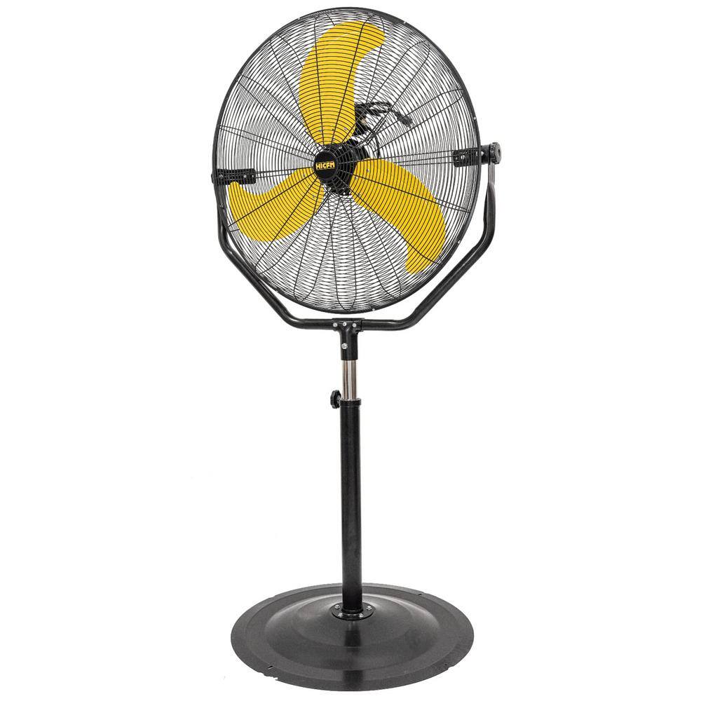 WOCK 30 in. 3 Speeds High Velocity Tilted Pedestal Fan in Yellow with 1 ...