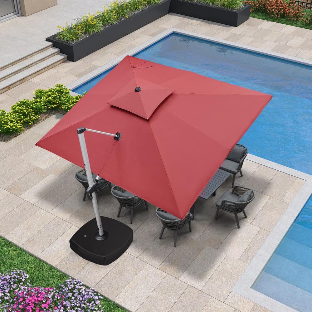 PURPLE LEAF 10 ft. x 12 ft. High-Quality Aluminum Cantilever Polyester ...