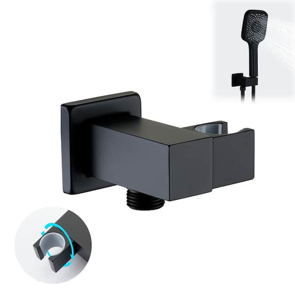 CASAINC Adjustable Square Wall-Mount Hand Shower Holder in Matte Black ...