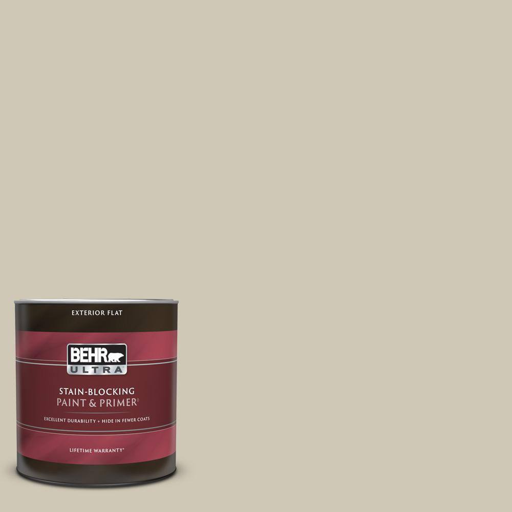 BEHR ULTRA 1 qt. #PPU8-16 Coliseum Marble Flat Exterior Paint & Primer ...