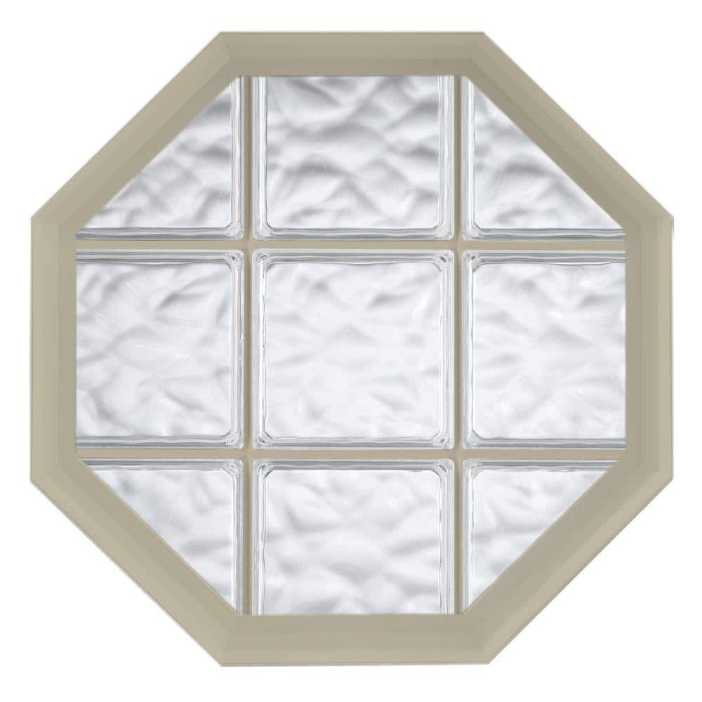 Hy-Lite 26 in. x 26 in. Acryilc Block Fixed Octagon Geometric Vinyl ...