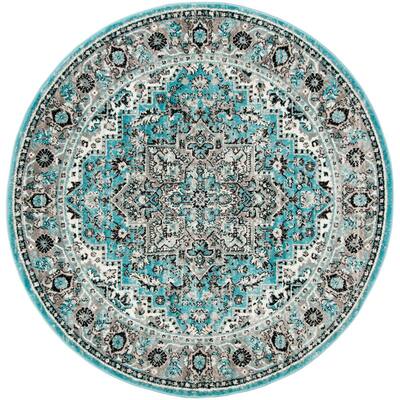 SAFAVIEH Skyler Blue/Ivory 6 ft. x 9 ft. Border Area Rug SKY126M-6