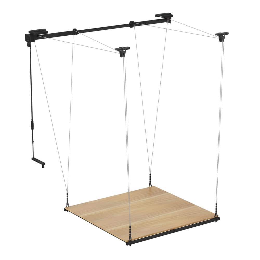 FLEXIMOUNTS Lift Series 48 in. W x 48 in. D x 15-79 in. H Black Ceiling ...