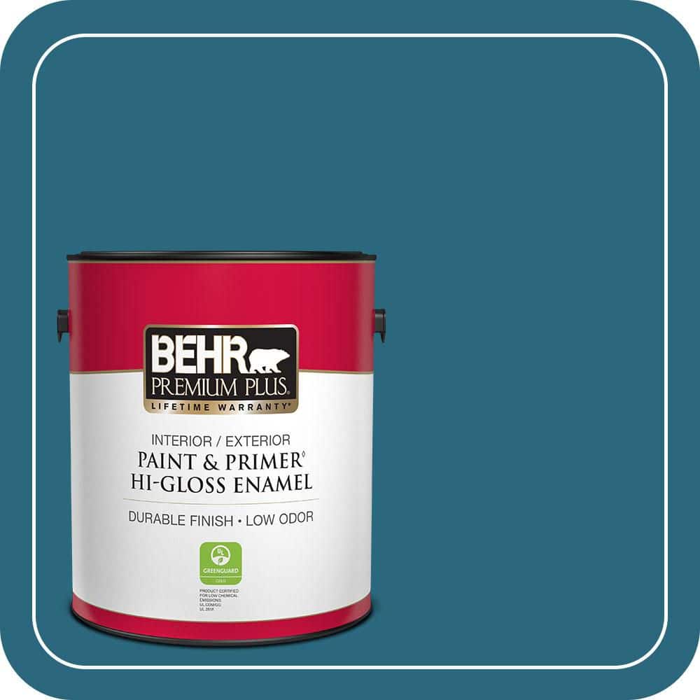 BEHR PREMIUM PLUS 1 gal. #M480-7 Ice Cave Hi-Gloss Enamel Interior ...