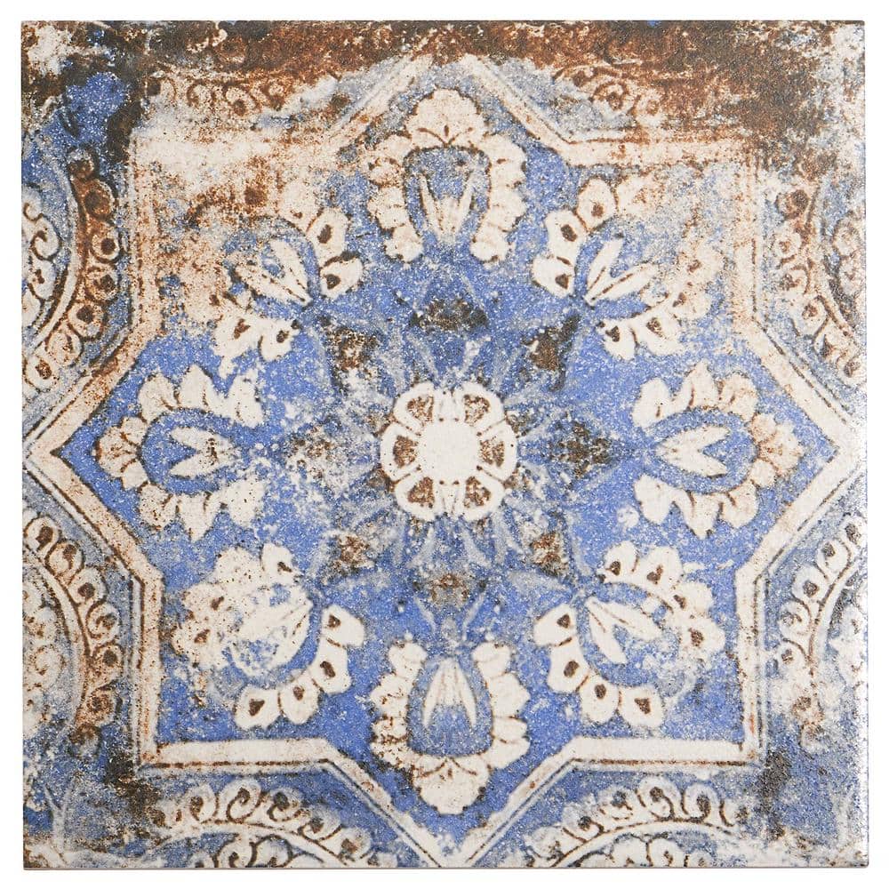 Ivy Hill Tile Wallabee Flora Encaustic 4 in. x 0.39 in. Matte Porcelain ...
