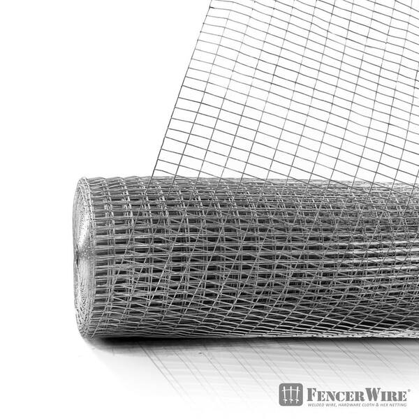 Fencer Wire 3 ft. x 25 ft. 16-Gauge Welded Wire Fence, Mesh Size 1/2 in ...