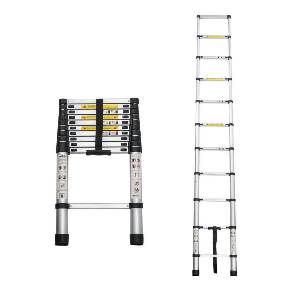 10.5 ft. Aluminum Alloy Heavy Duty Telescoping Extension Ladder ...